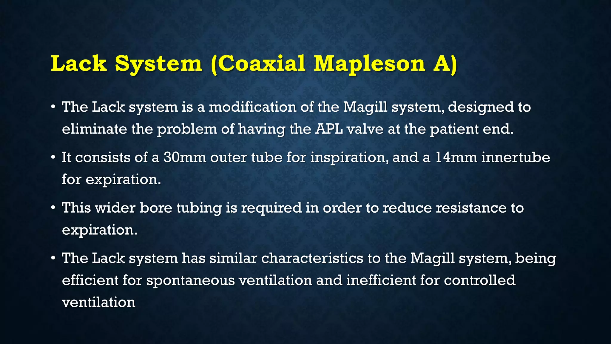 Breathing systems - Mapleson Classification | PDF