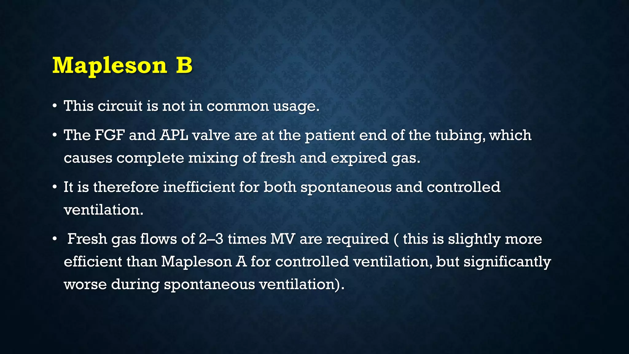 Breathing systems - Mapleson Classification | PDF