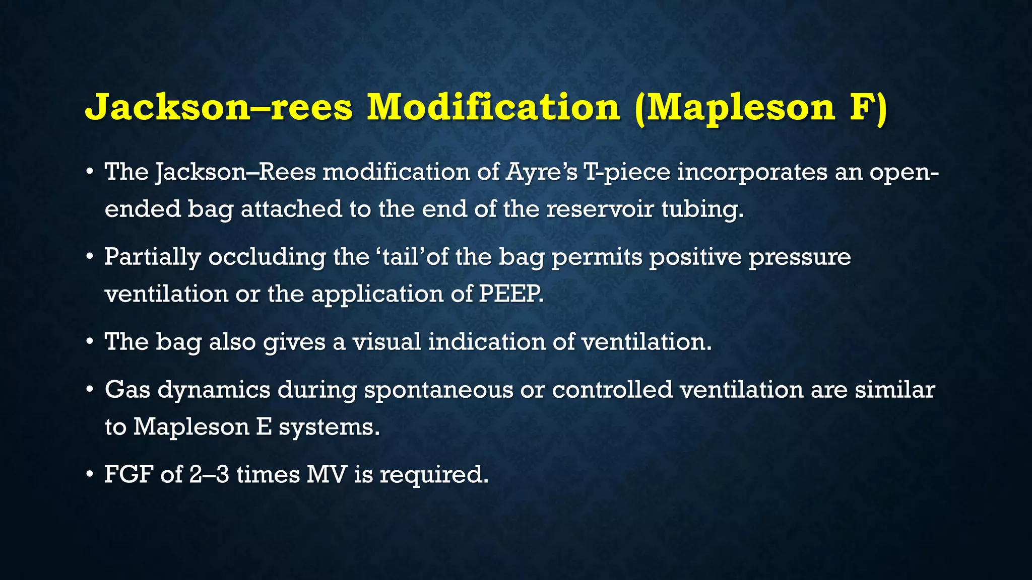 Breathing systems - Mapleson Classification | PDF