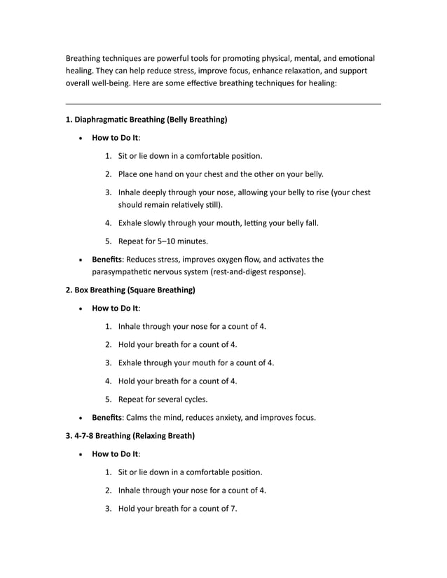 breathing technique applications and techniques | PDF
