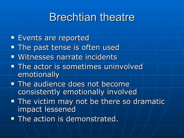 Brechtian Theatre | PPT | Drama | Genres