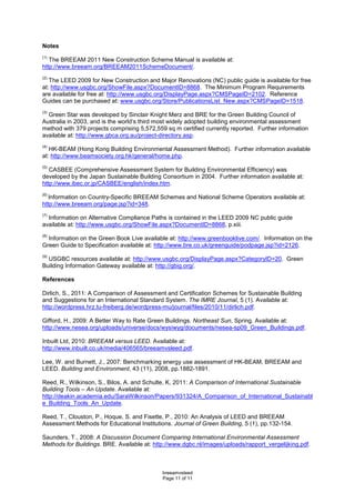 Comparison of BREEAM & LEED | PDF