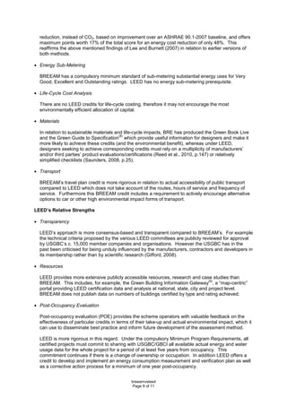 Comparison of BREEAM & LEED | PDF