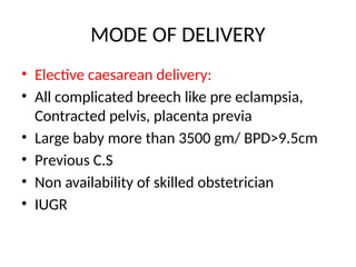 Breech presentation, types and its management | PPTX