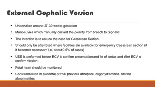Breech presentation, types, manuvers, definition , diagnosis | PPTX