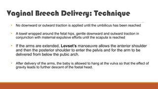 Breech presentation, types, manuvers, definition , diagnosis | PPTX
