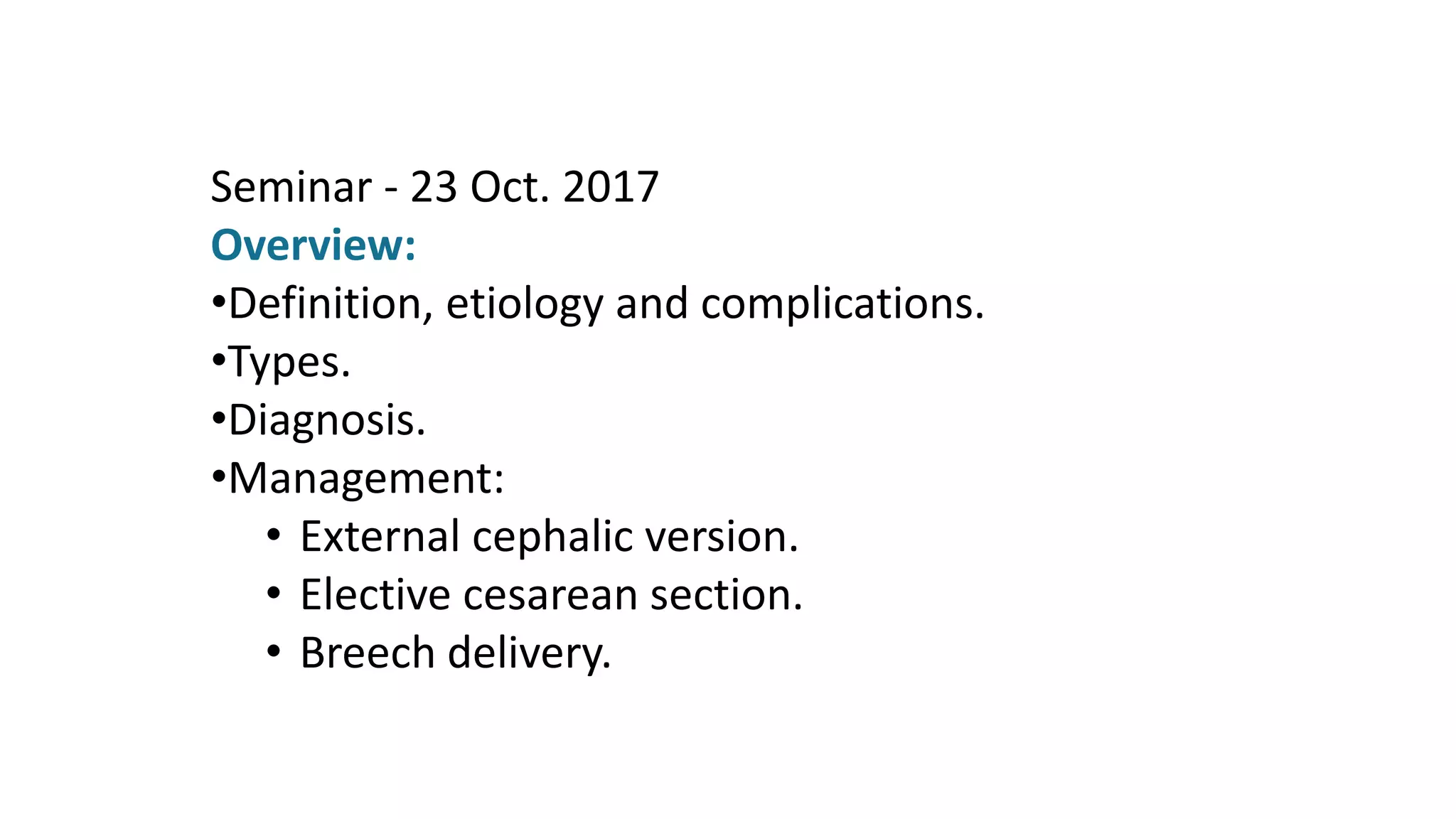 Breech presentation | PPTX