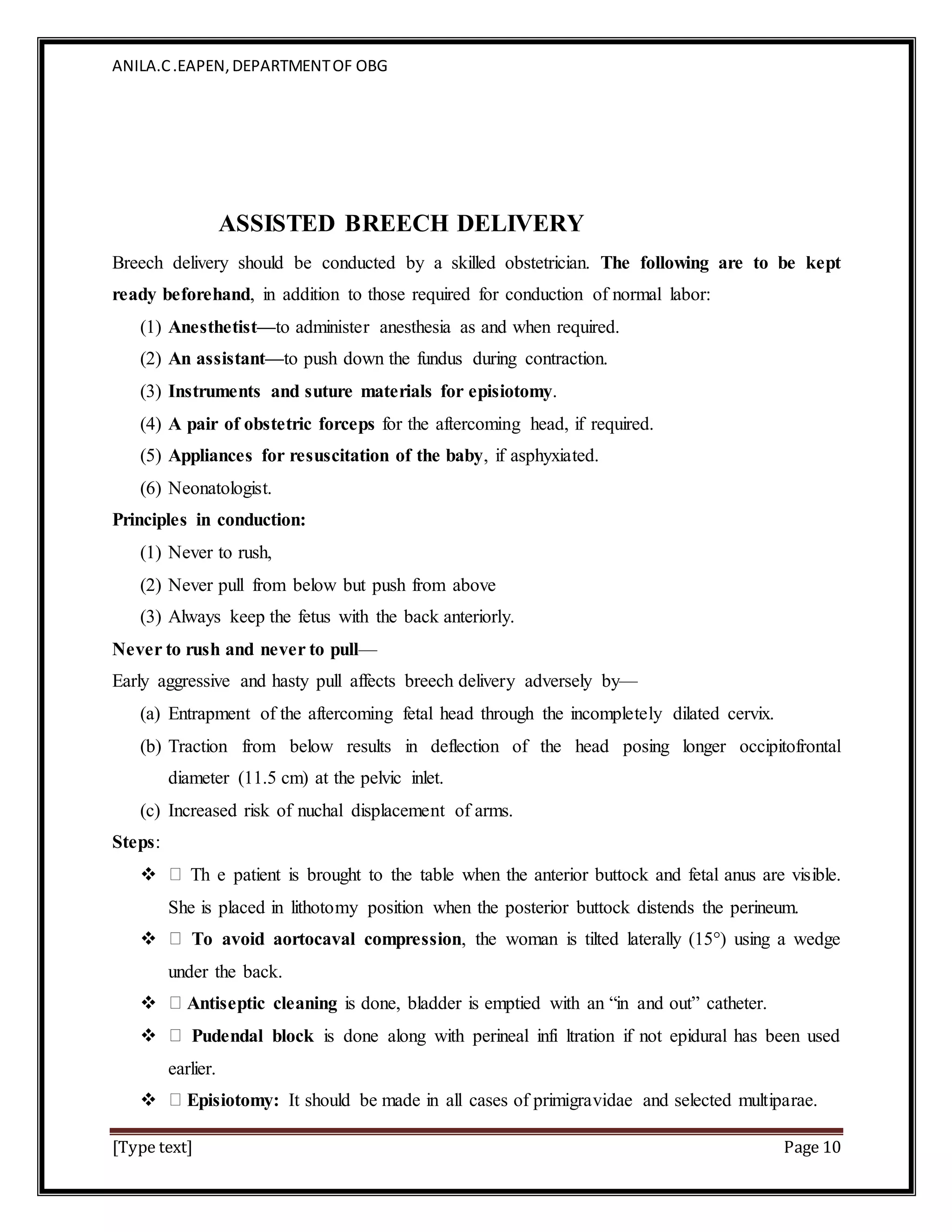 Breech presentation | DOCX