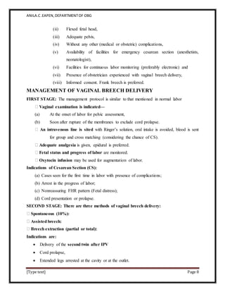 Breech presentation | DOCX