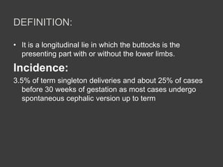 BREECH_PRESENTATION.ppt The main notions for determining the diagnosis ...