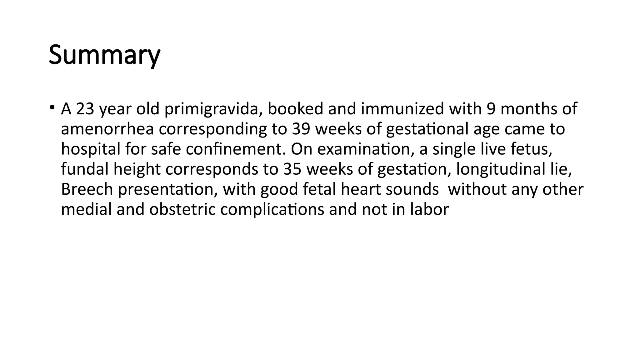 Breech presentation management description and all | PPTX