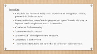 BREECH PRESENTATION obstetrics and gynacology mbbs final year | PPTX