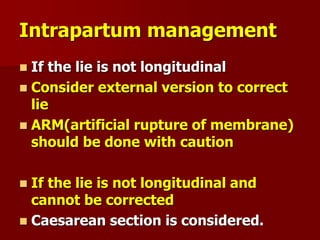 Breech Presentation & transverse lie.ppt