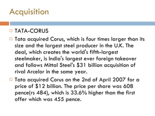 tata corus merger | PPT
