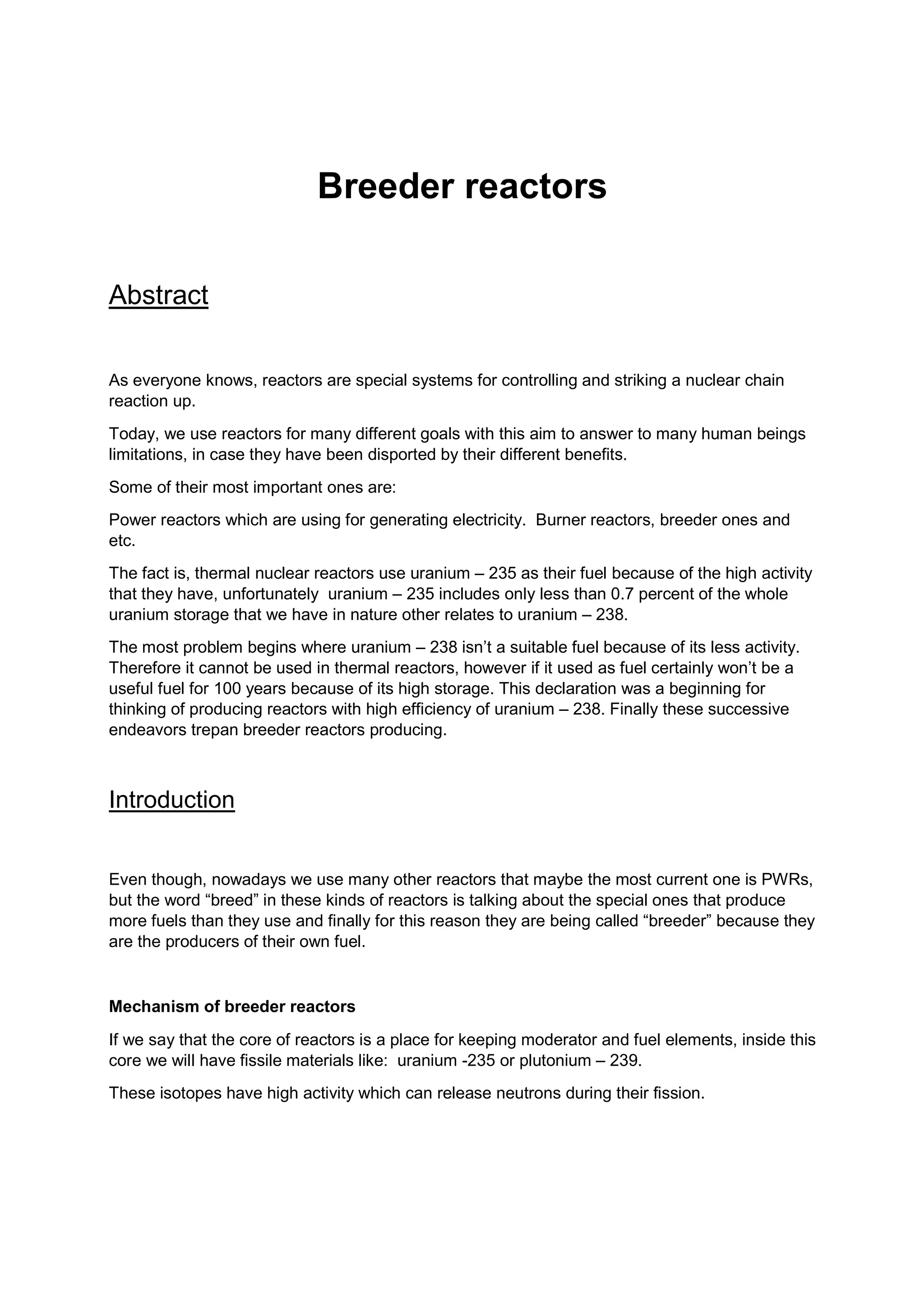 Breeder reactors | PDF