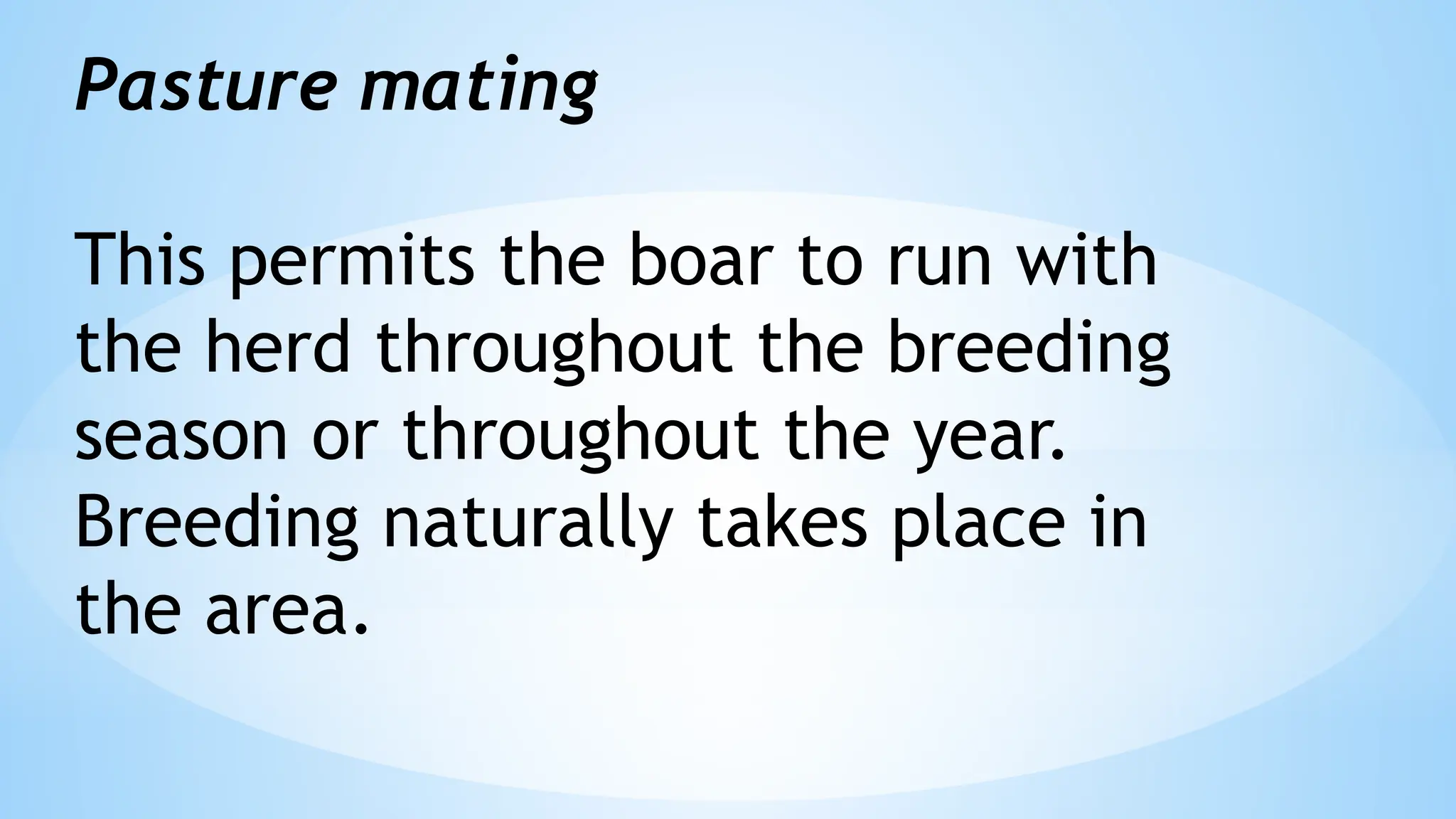 breeding-system of swine pig TLE 9 animal | PPTX