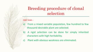 Breeding assignment on clonal selection | PPTX