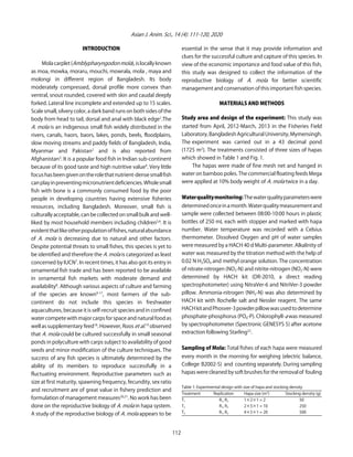 Breeding biology of mola carplet, (Amblypharyngodon mola, Hamilton ...