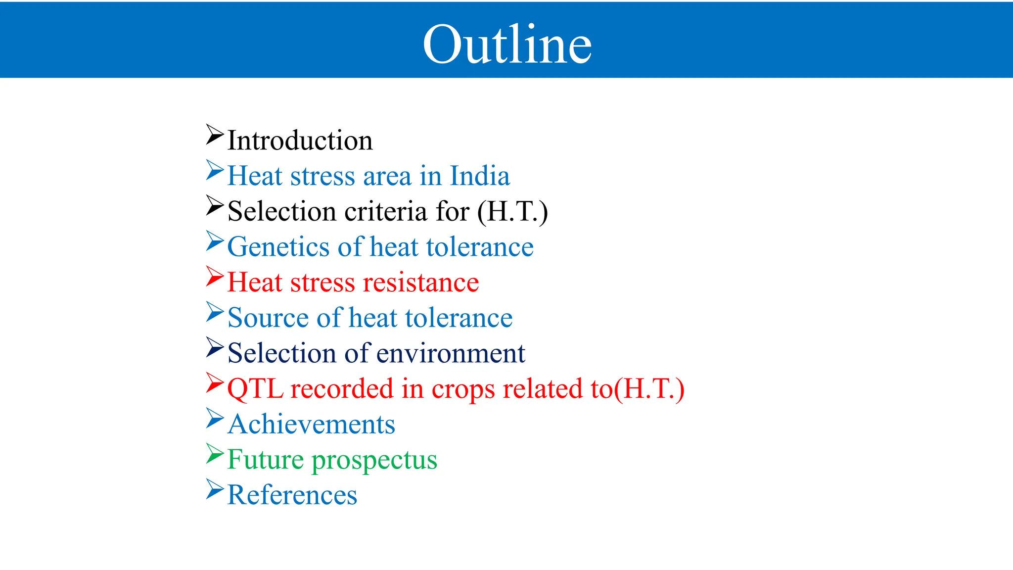 Breeding for Heat stress tolerance | PPT on Heat Stress Tolerence | Dev ...