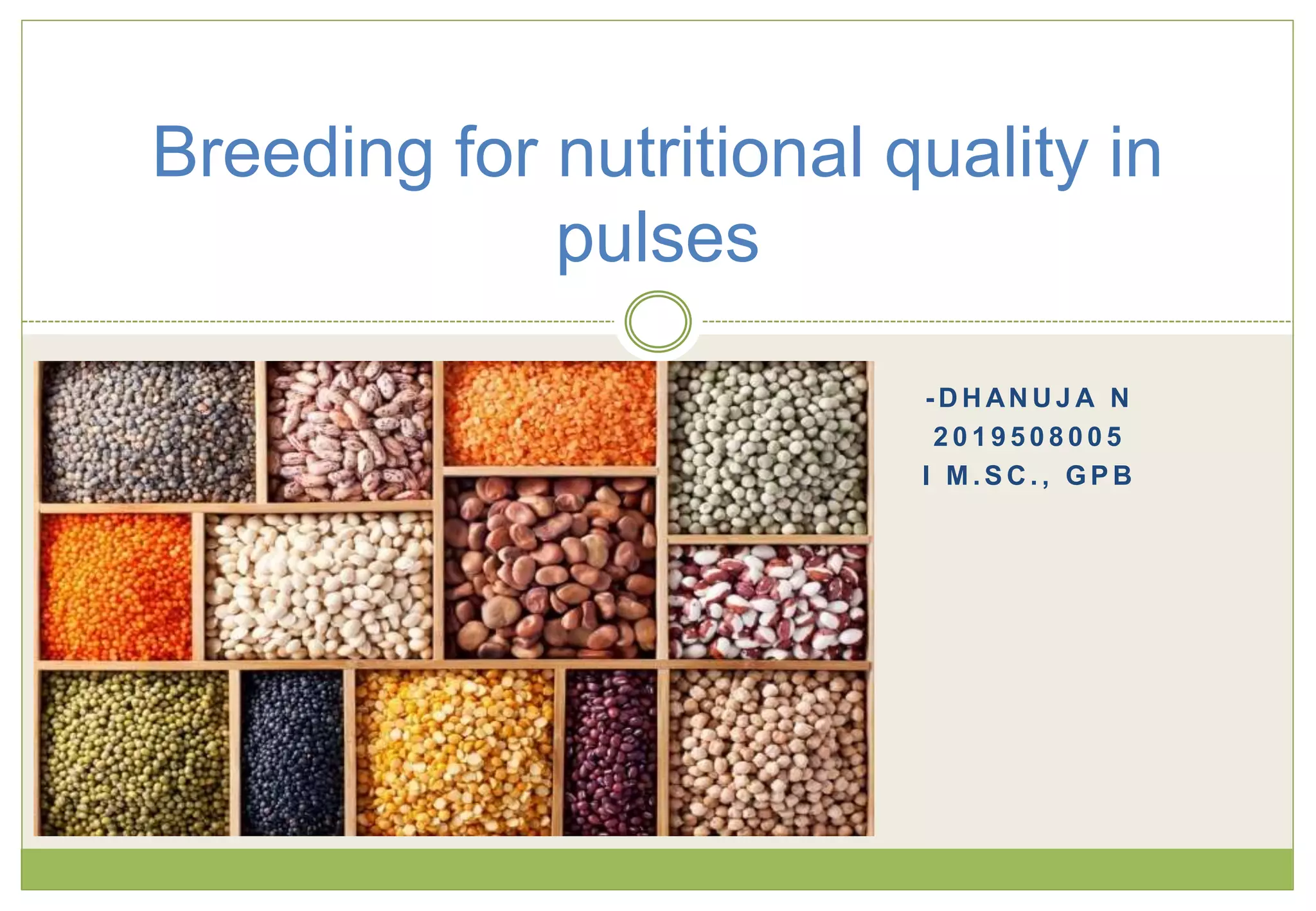 Breeding for nutritional quality in pulses | PPT