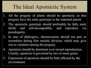 Breeding method for clonal propagation crops, apomixis and clonal ...