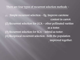 Breeding methods for vegetables | PPTX