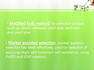 Breeding methods in chick pea | PPTX