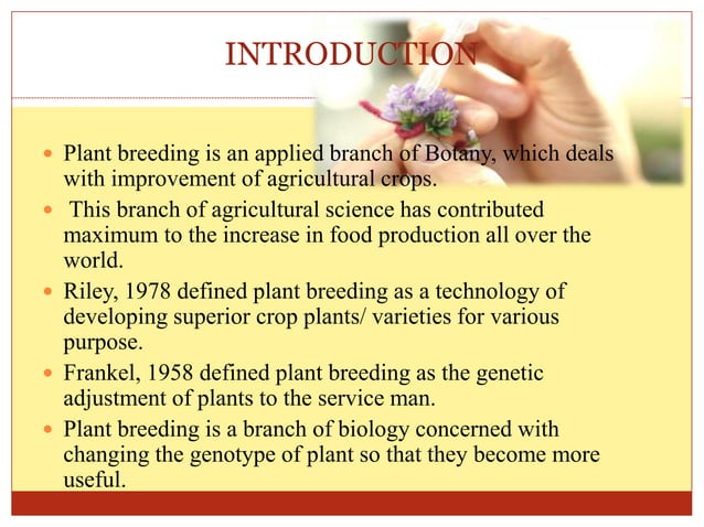 Breeding methods in cross pollinated crops | PPTX | Agriculture ...