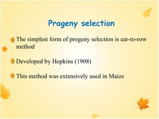 Breeding methods in cross pollinated crops | PPT