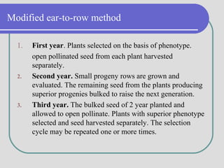 Breeding methods in cross pollinated crops | PPT