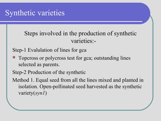 Breeding methods in cross pollinated crops | PPT