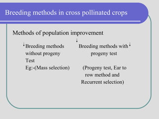 Breeding methods in cross pollinated crops | PPT