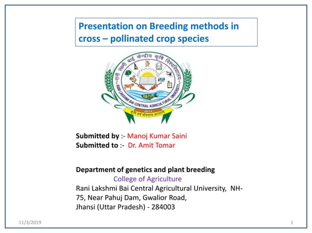 Breeding methods in cross pollinated crops | PPTX | Gardening | Home ...