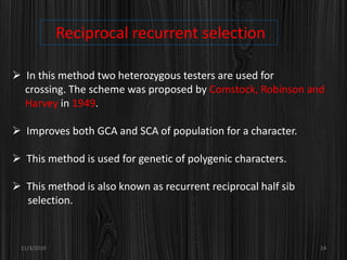 Breeding methods in cross pollinated crops | PPTX