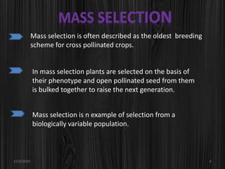 Breeding methods in cross pollinated crops | PPTX