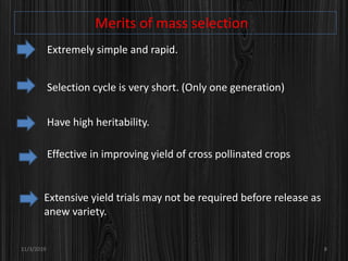 Breeding methods in cross pollinated crops | PPTX