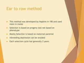 Breeding methods in cross pollinated crops | PPTX