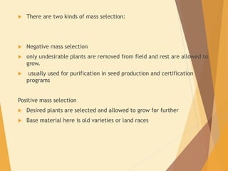 Breeding methods in cross pollinated crops | PPTX
