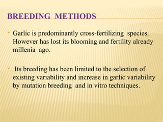 Breeding methods in self pollinated vegetable crops | PPTX