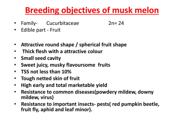 Breeding objectives in vegetables | PPTX