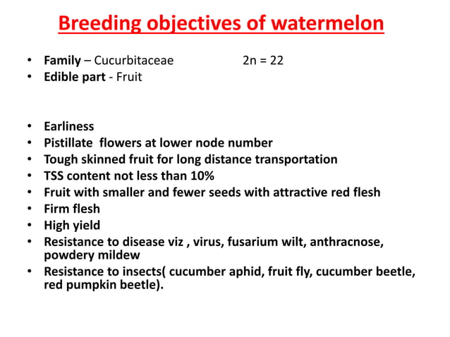 Breeding objectives in vegetables | PPTX
