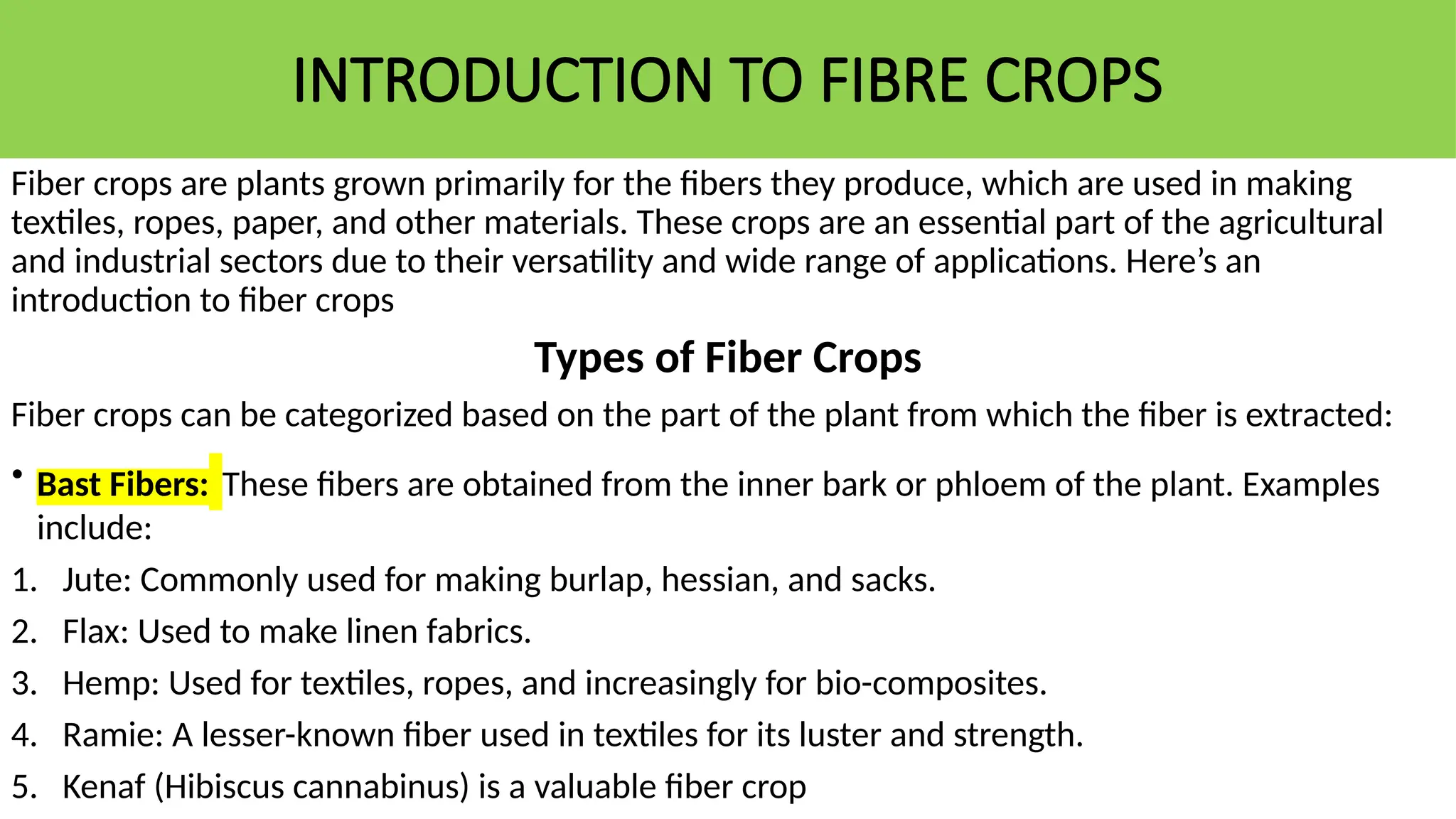 Breeding of fiber crops and their production technology with complete ...