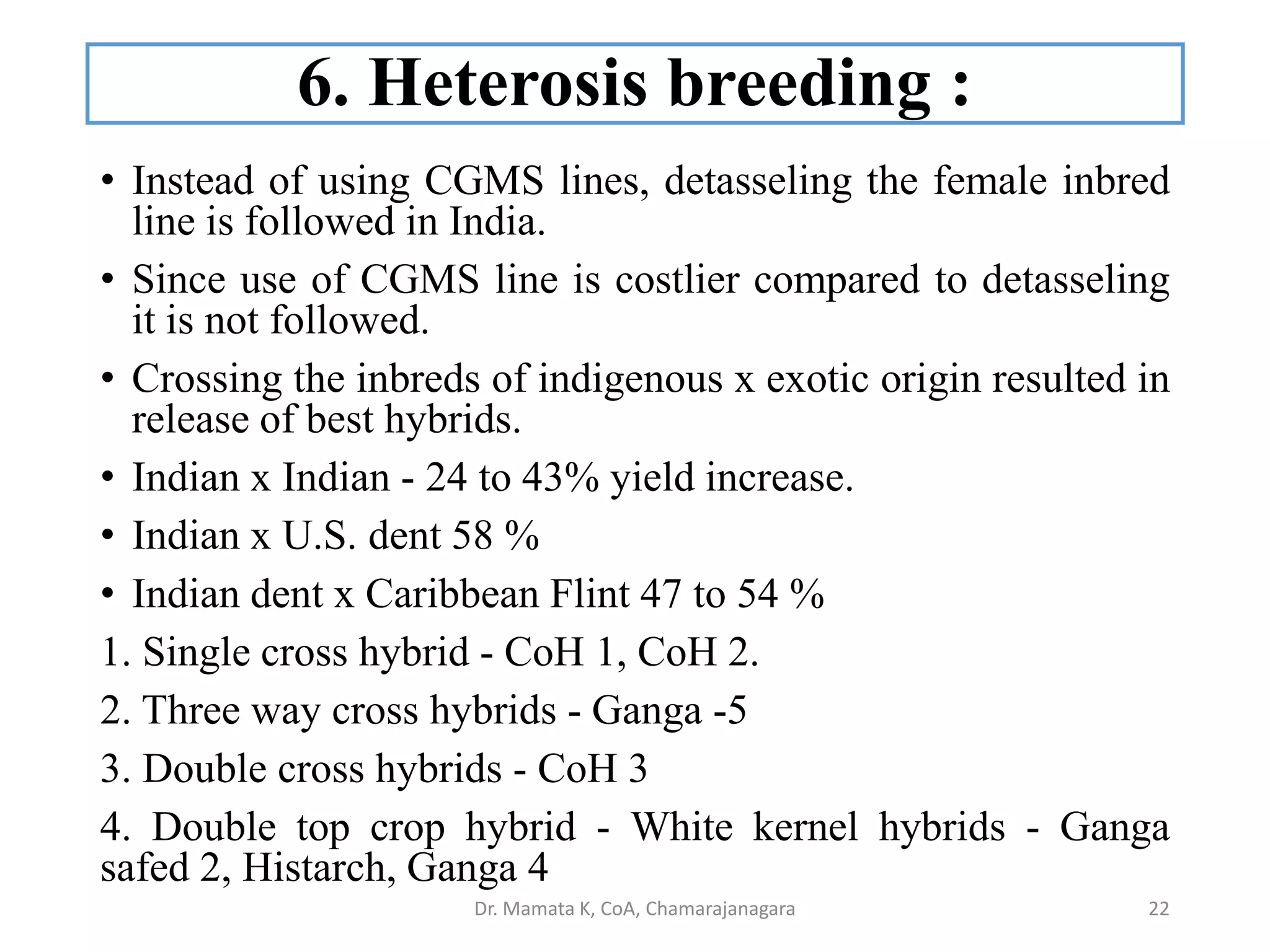 Breeding of Maize | PDF