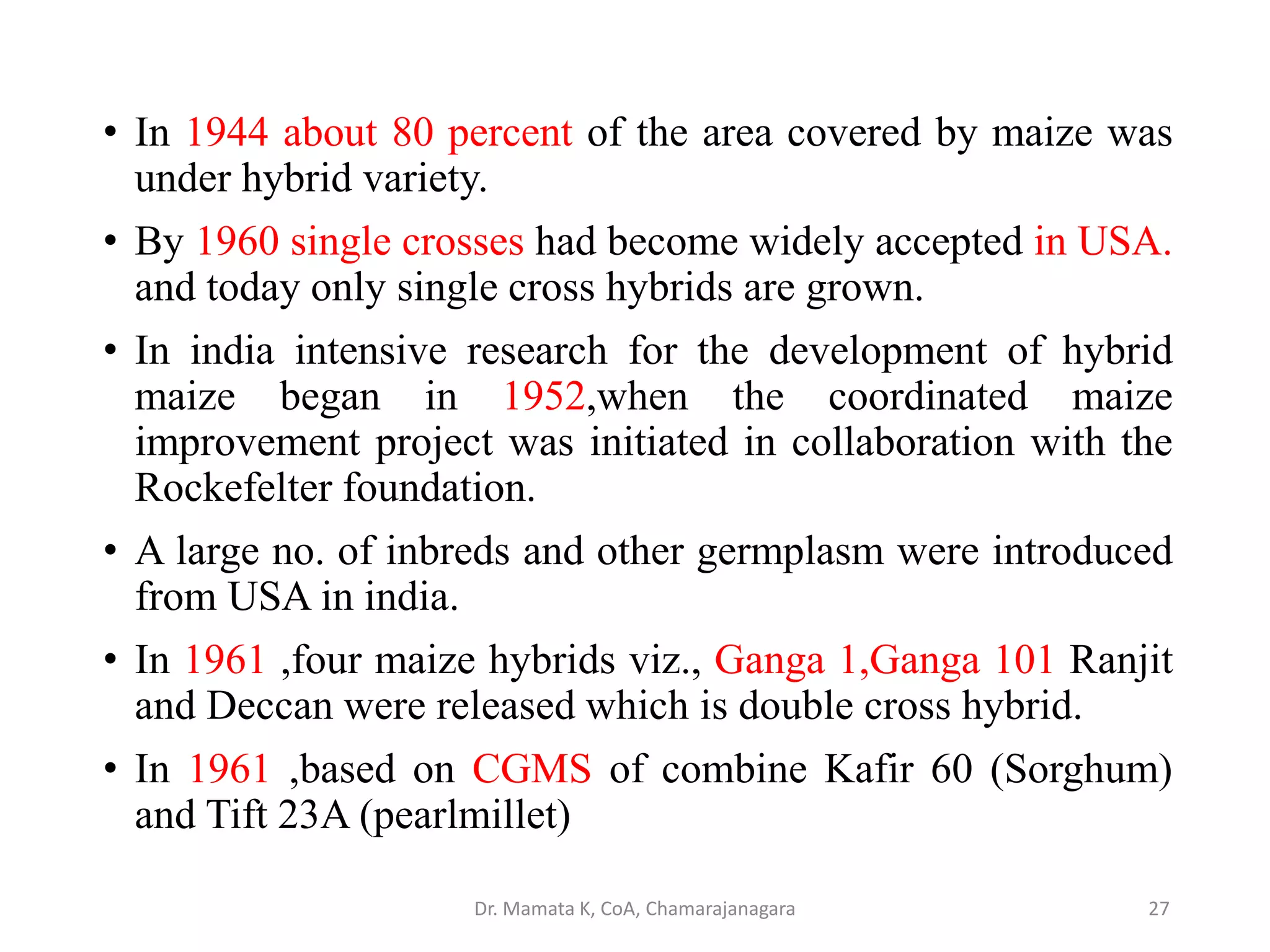 Breeding of Maize | PDF