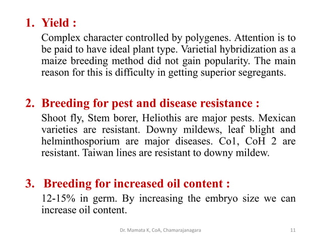 Breeding of Maize | PDF