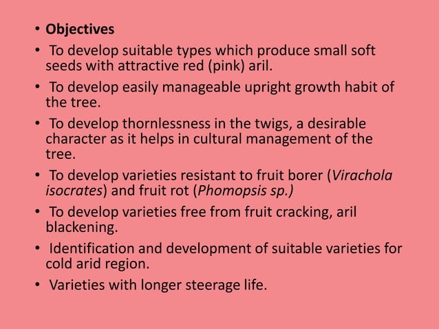 Breeding of pomegranate | PPTX