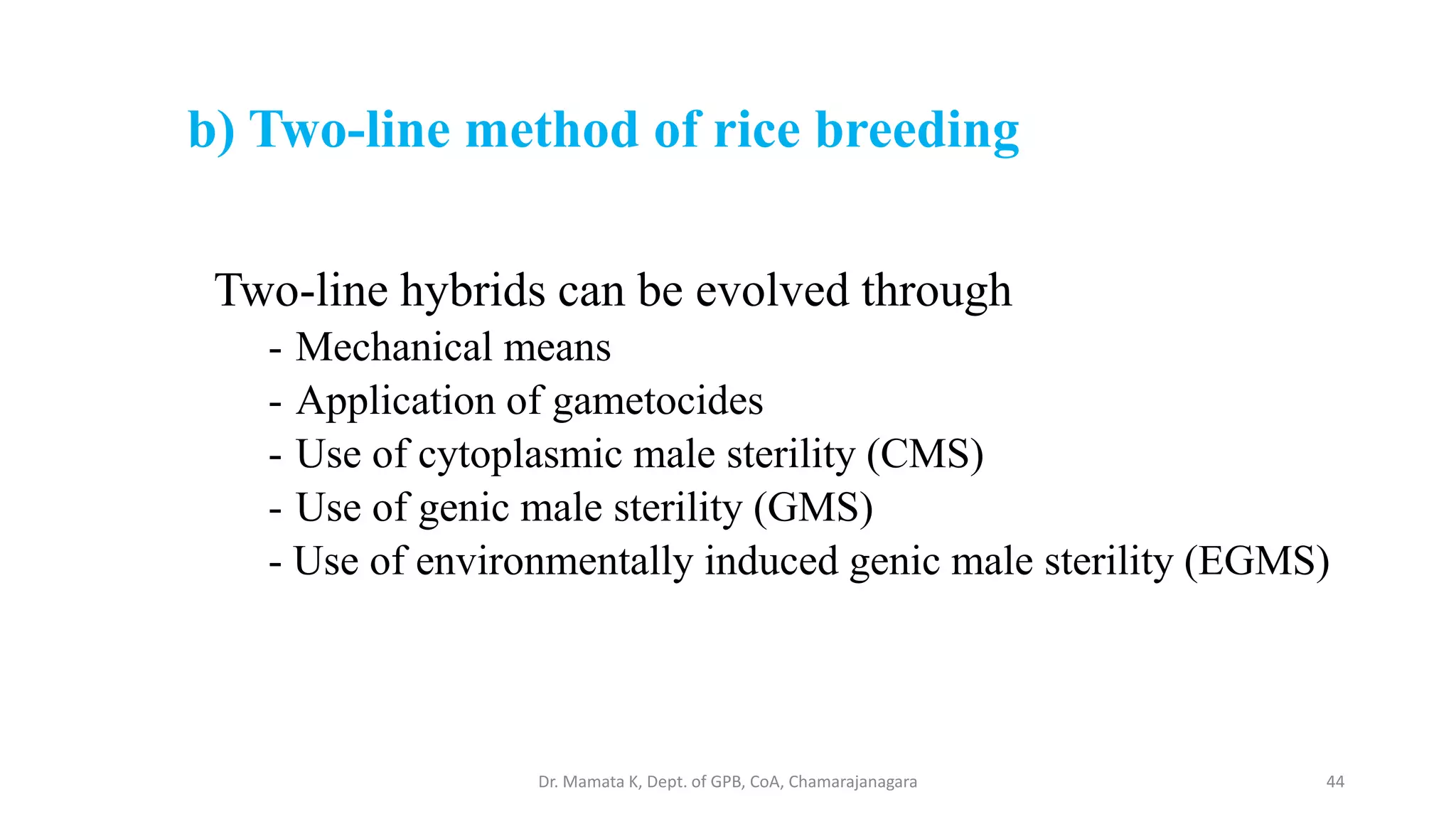 Breeding of rice | PDF
