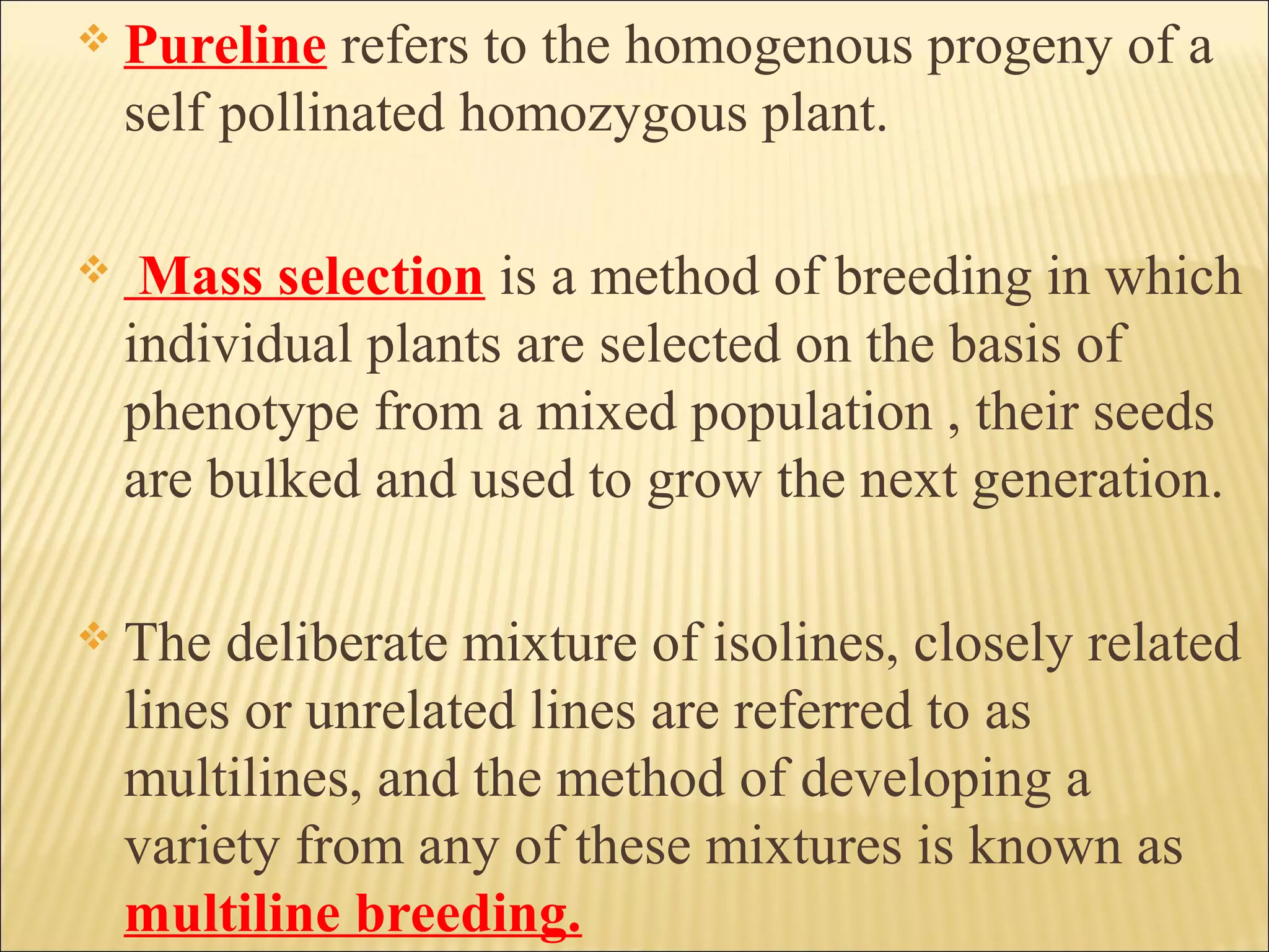 Breeding self pollinated crops | PPT