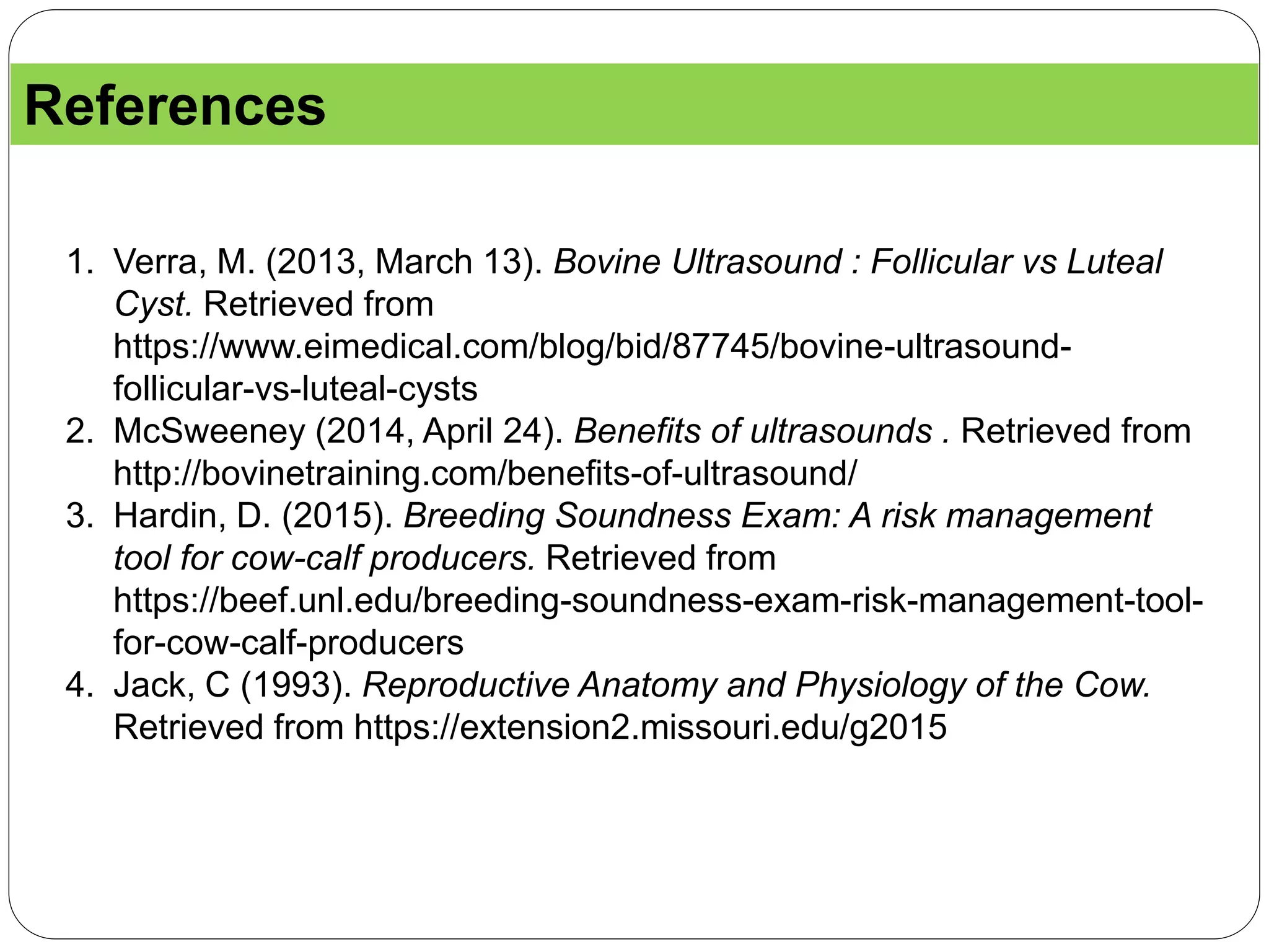 Breeding Soundness Evaluation in Female Animal by Rectal Palpation and ...