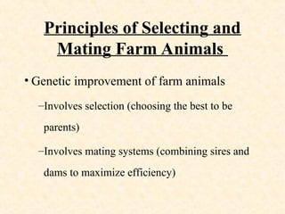 Breeding system animal farms and selection | PPT